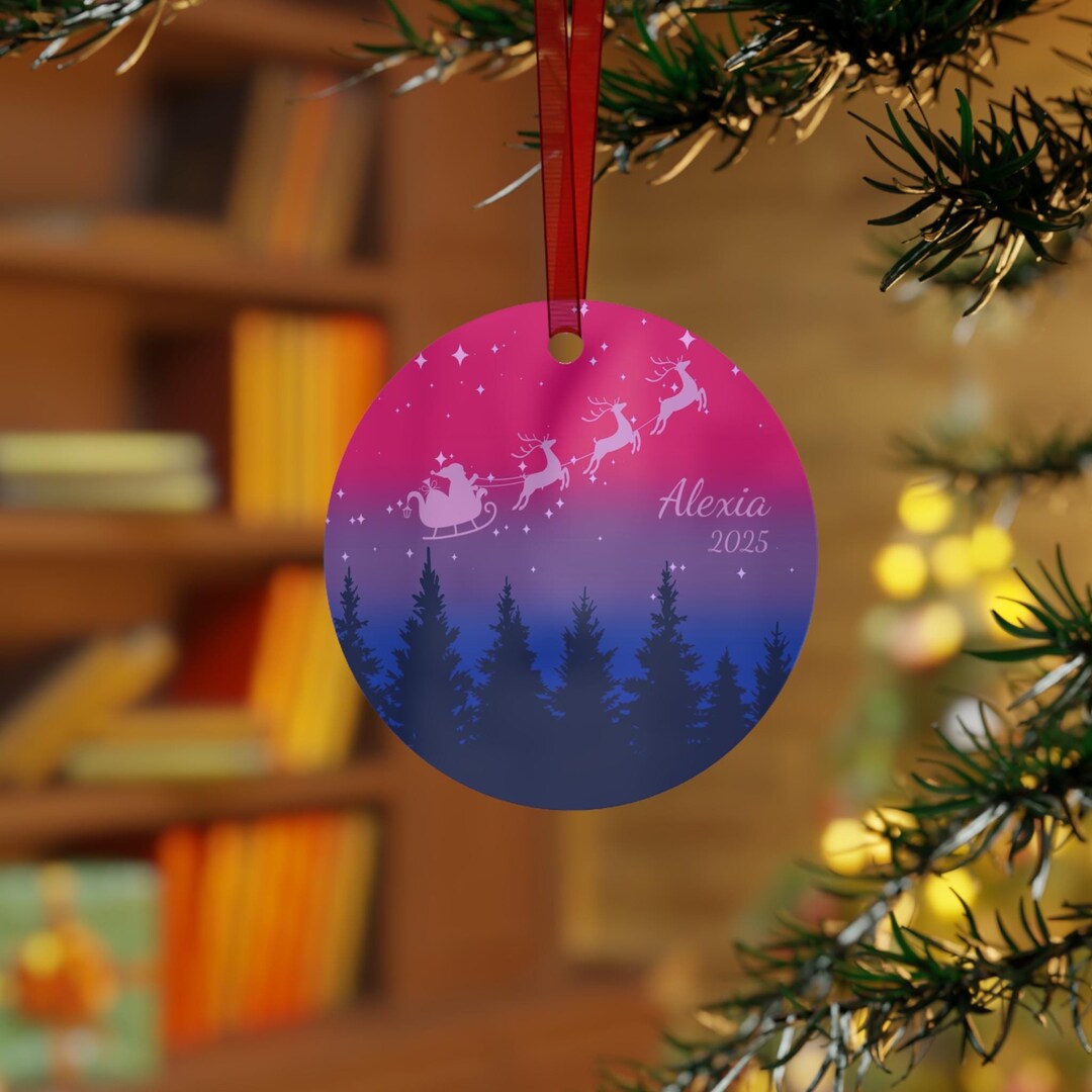 Personalized Bisexual Christmas Ornament, Custom Discreet Bi Pride ...