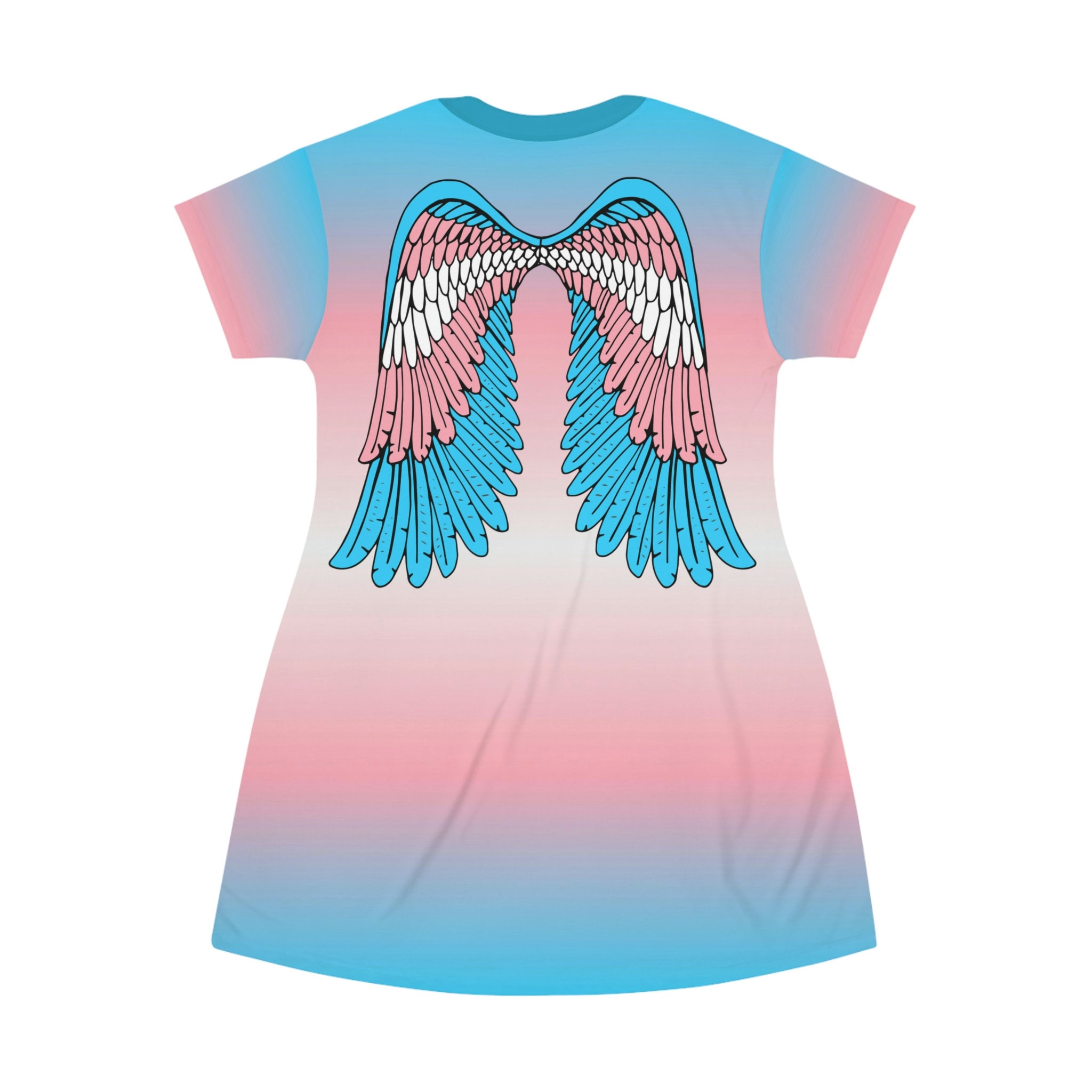 Transgender T-shirt Dress MTF Trans Pride Sleep Shirt Angel - Etsy
