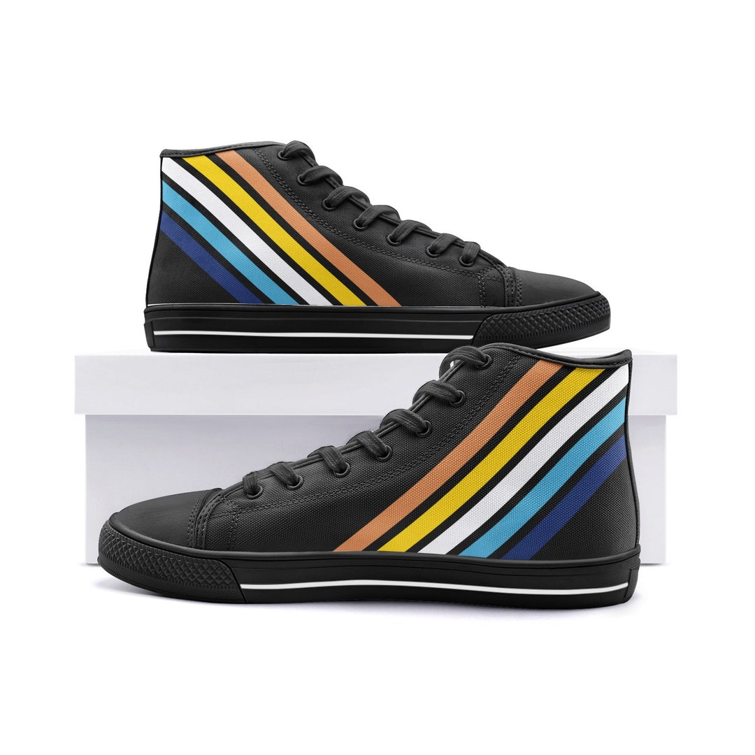 Aroace Sneakers; Aromantic Asexual Pride High Top Canvas Shoes; Subtle ...