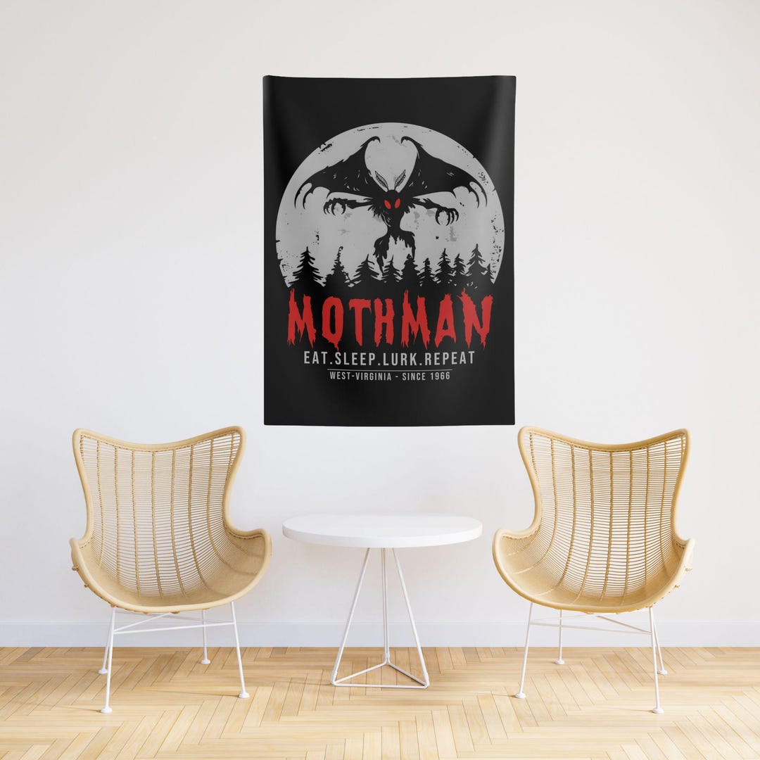 Mothman Home Decor, Cryptid Folklore Wall Tapestry, Mythology Legend ...