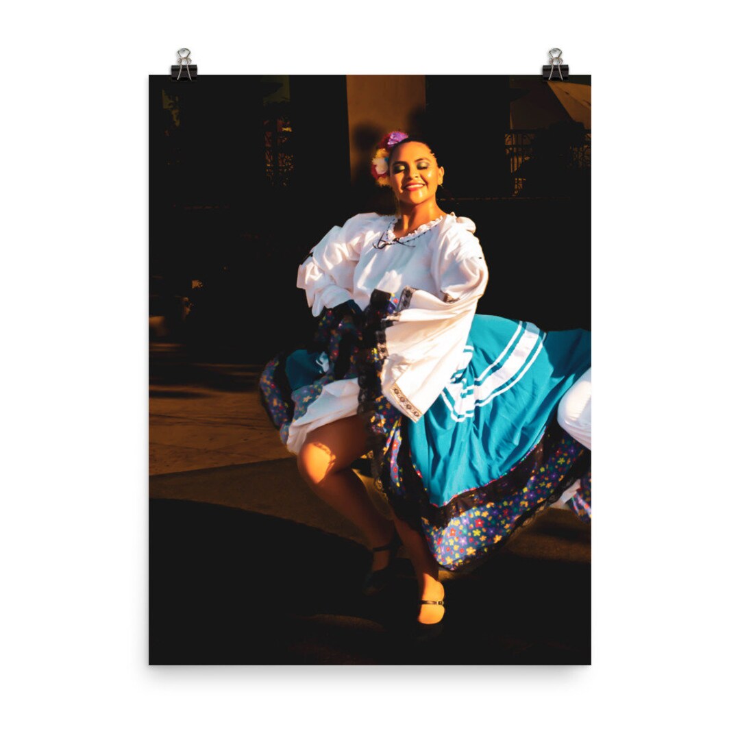 Mexican Dancer Blue Dress Poster - Etsy