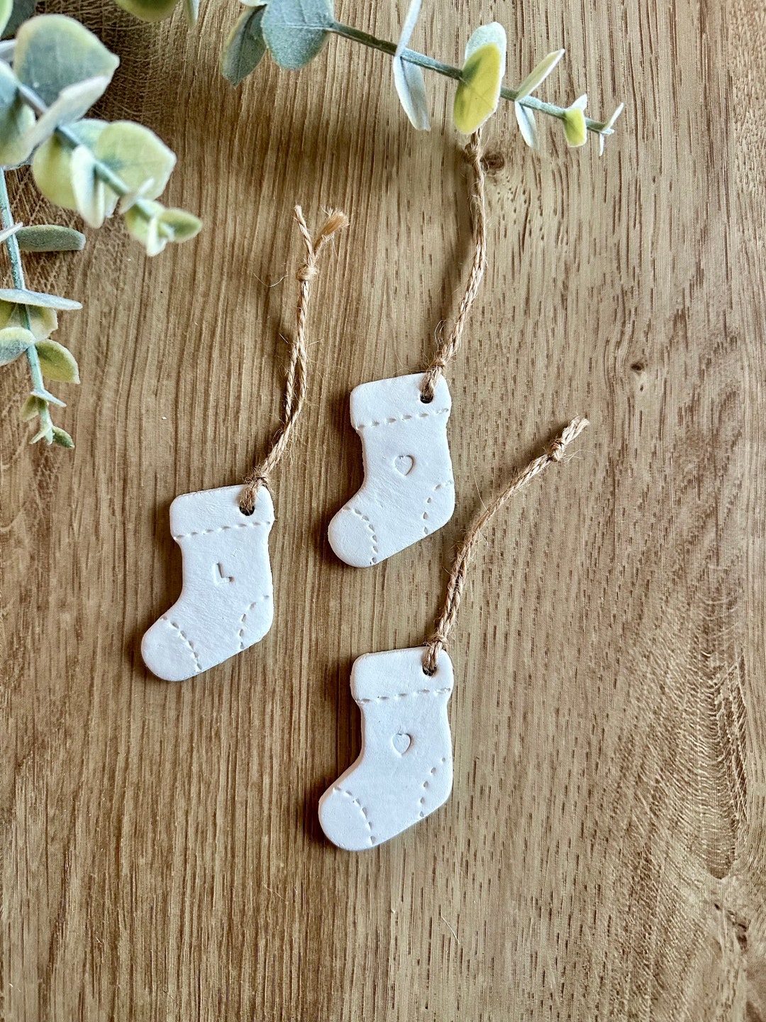 Personalised White Clay Christmas Stocking - Etsy