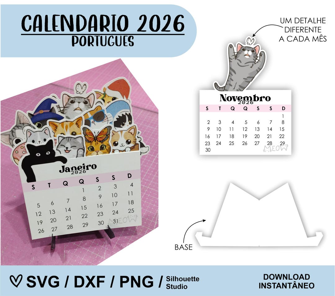 PORTUGUESE 2026 CALENDAR, Desk, Buildable, - Etsy