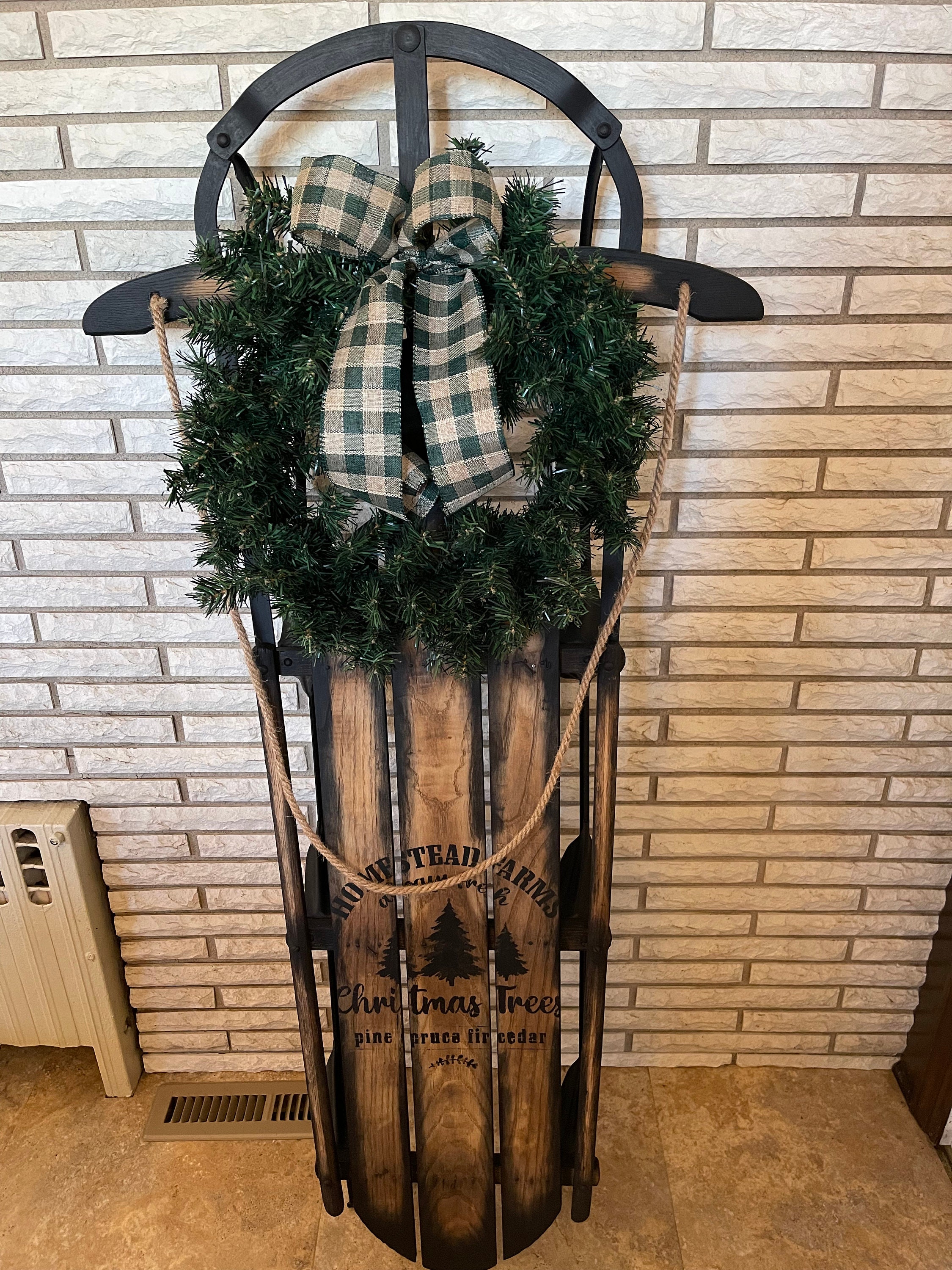 Christmas Vintage Sled Decoration - Etsy