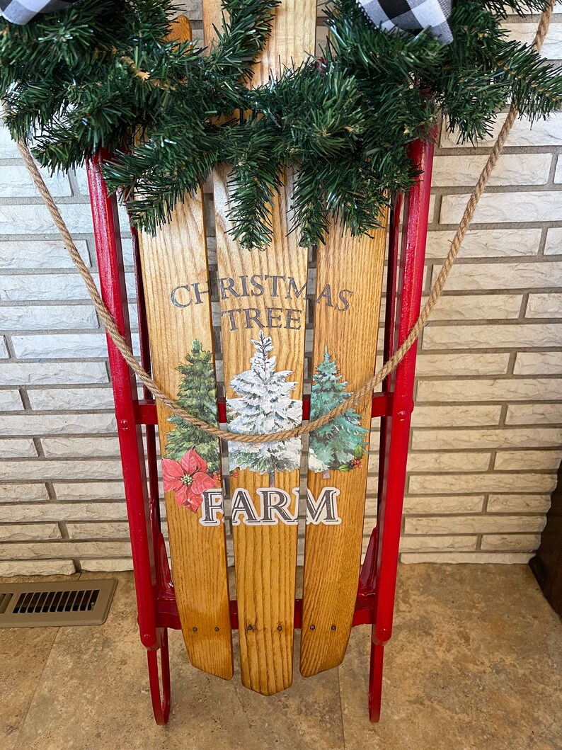 Christmas Vintage Sled - Etsy