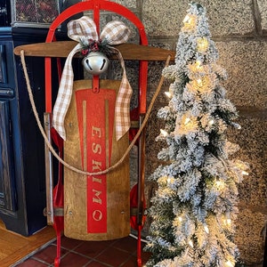 Christmas Vintage Sled Decoration - Etsy
