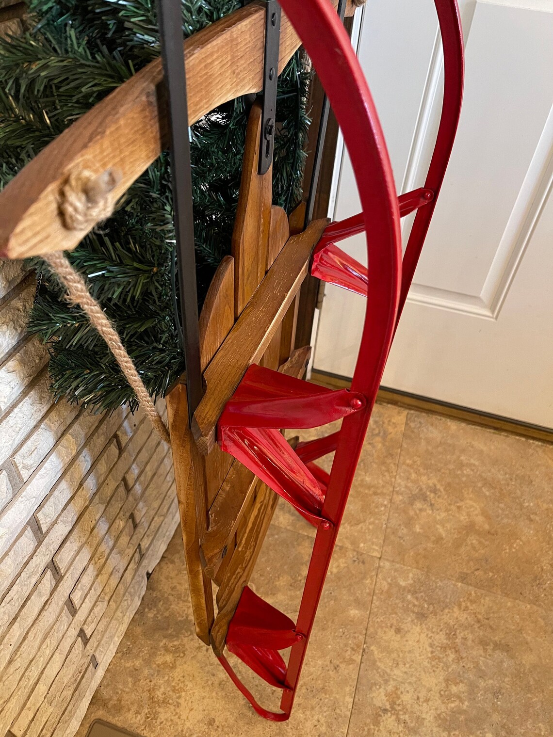 Christmas Vintage Sled Decoration - Etsy