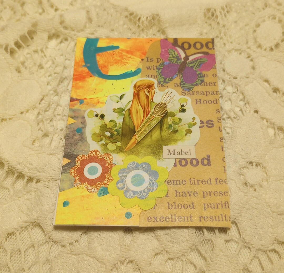 ATC ACEO Artist Trading Card Collage Mixed Media Embellishments ...