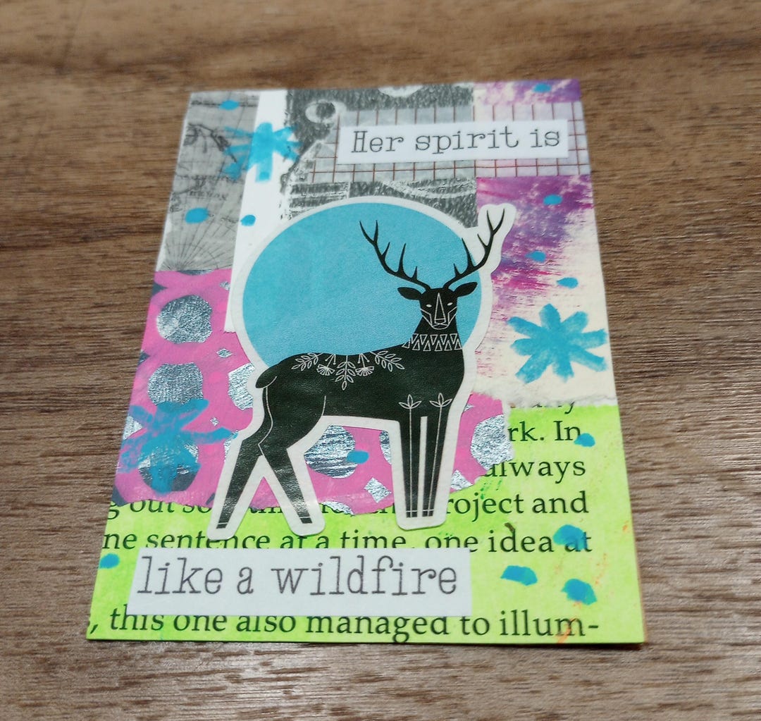 ATC ACEO Artist Trading Card Collage Mixed Media Embellishments ...