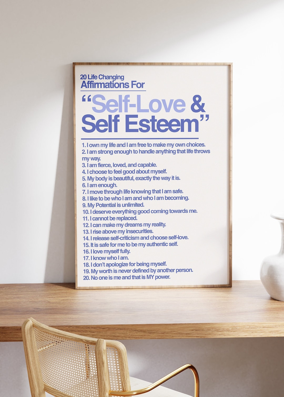 Self Love Affirmation Poster, Positive Affirmation Poster, Positive ...