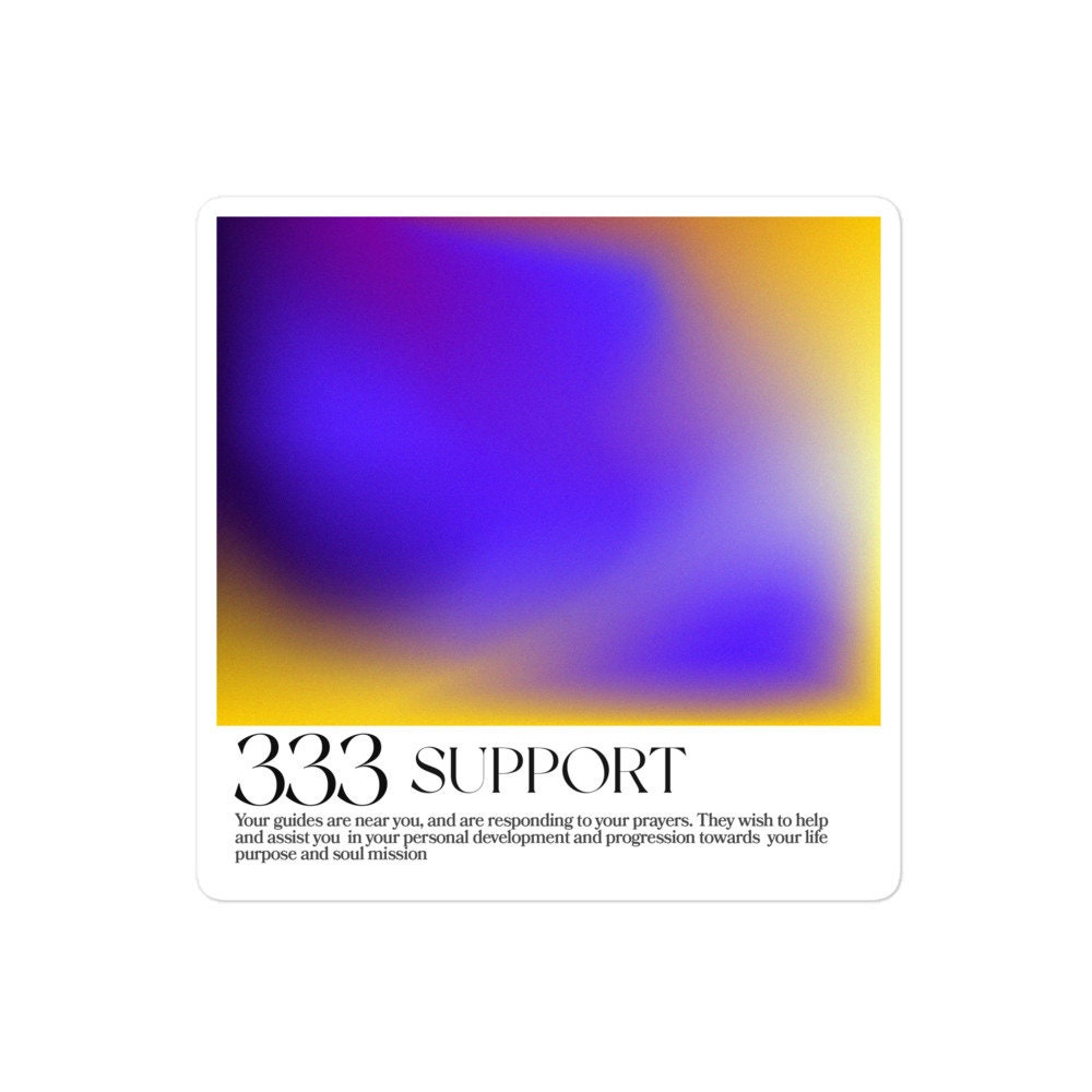 333 Angel Number Sticker, Angel Number Stickers, Vibrant Stickers ...