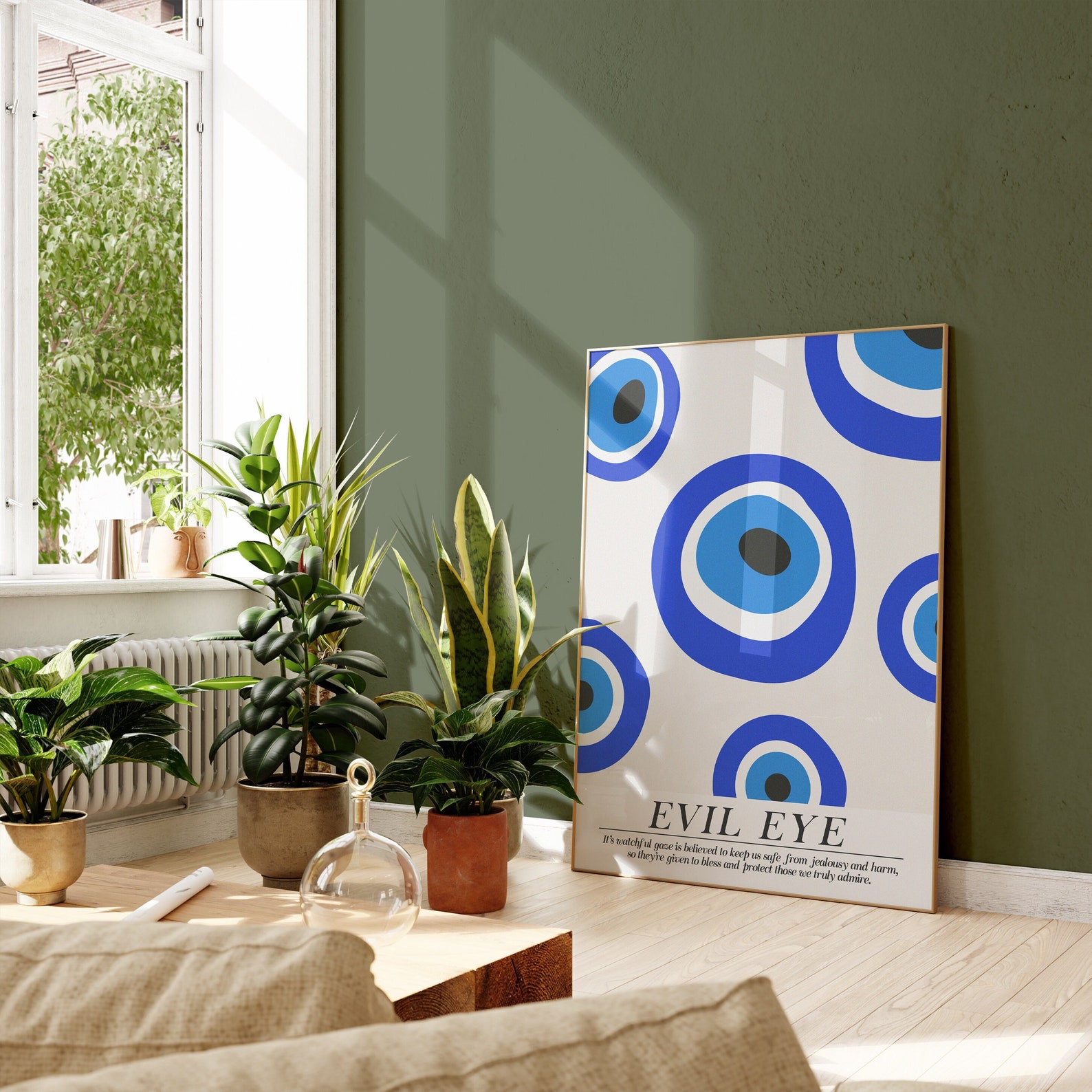 Evil Eye Art Print Evil Eye Poster Blue Evil Eye Nazar Art - Etsy