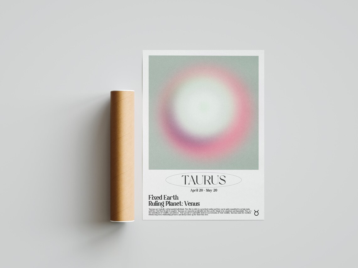 Taurus Zodiac Art Print Digital Download Astrology Wall Art - Etsy