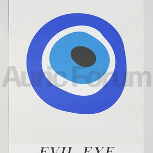 Evil Eye Print, Traditional Evil Eye Poster, Blue Evil Eye, Spiritual ...