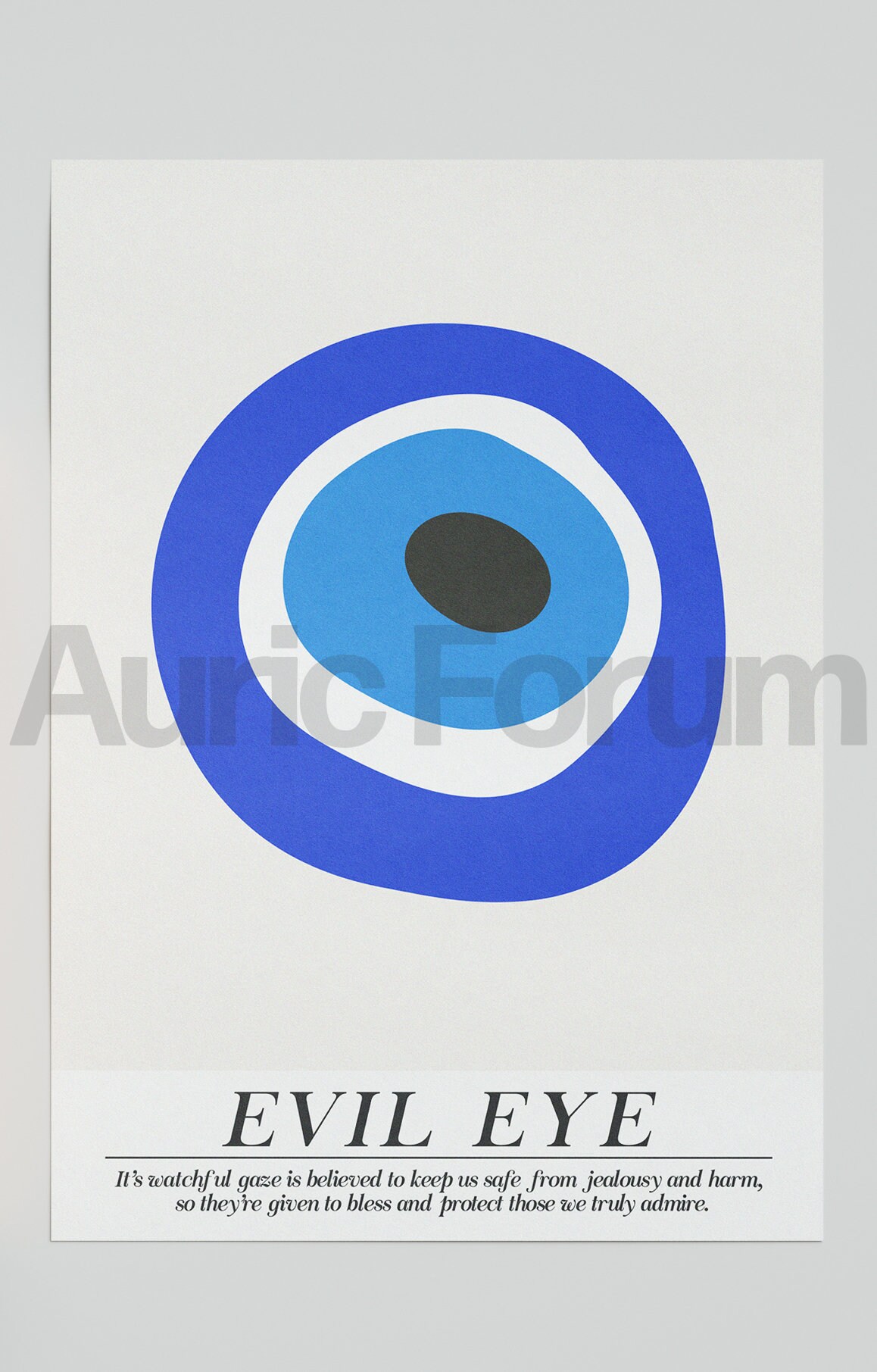 Evil Eye Print, Traditional Evil Eye Poster, Blue Evil Eye, Spiritual ...