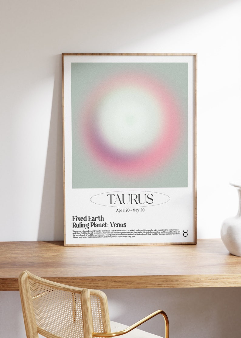 Taurus Zodiac Art Print Digital Download Astrology Wall Art - Etsy