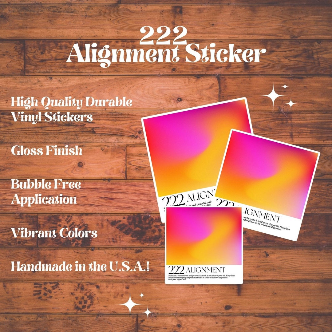 222 Alignment Sticker, Angel Number Stickers, Angel Number Art, Fun ...
