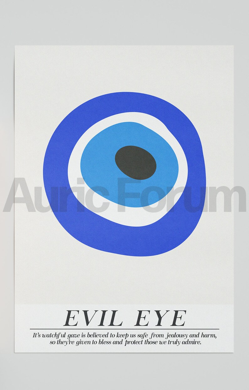 Evil Eye Art Print Traditional Evil Eye Poster Blue Evil - Etsy