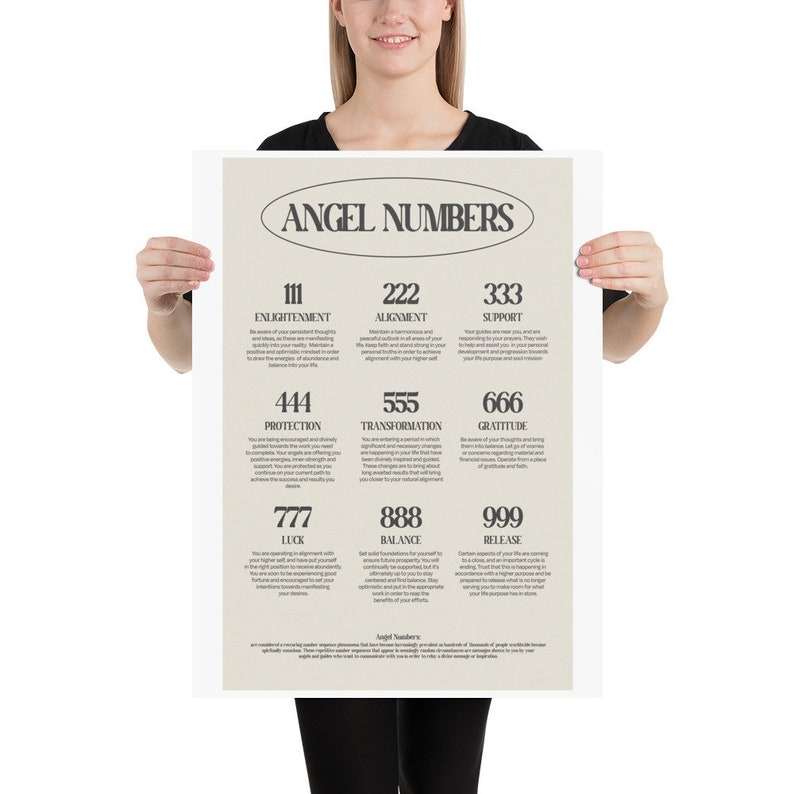 Angel Numbers Positive Affirmation Poster Art Print - Etsy