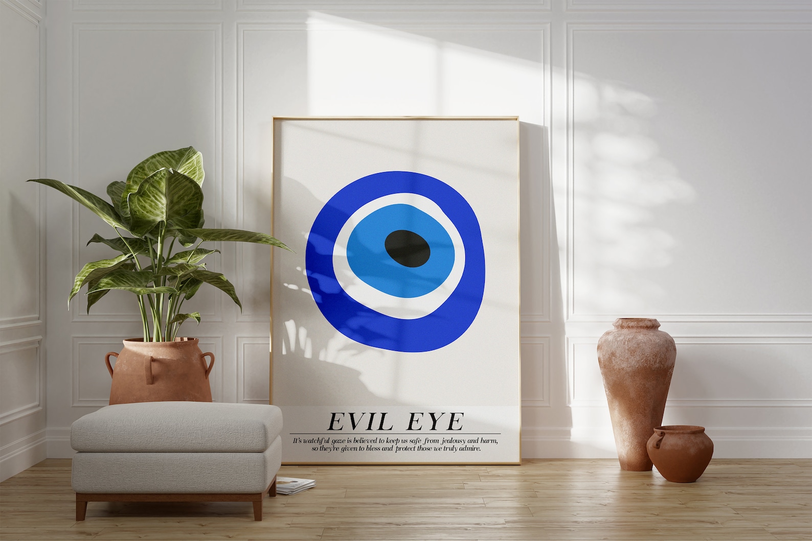 Evil Eye Art Print Traditional Evil Eye Poster Blue Evil - Etsy