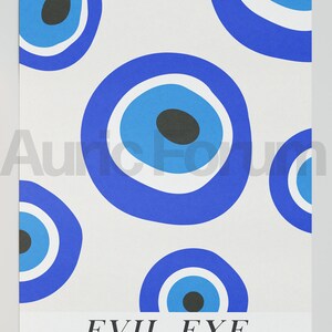 Evil Eye Art Print, Evil Eye Poster, Blue Evil Eye, Nazar Art Print ...