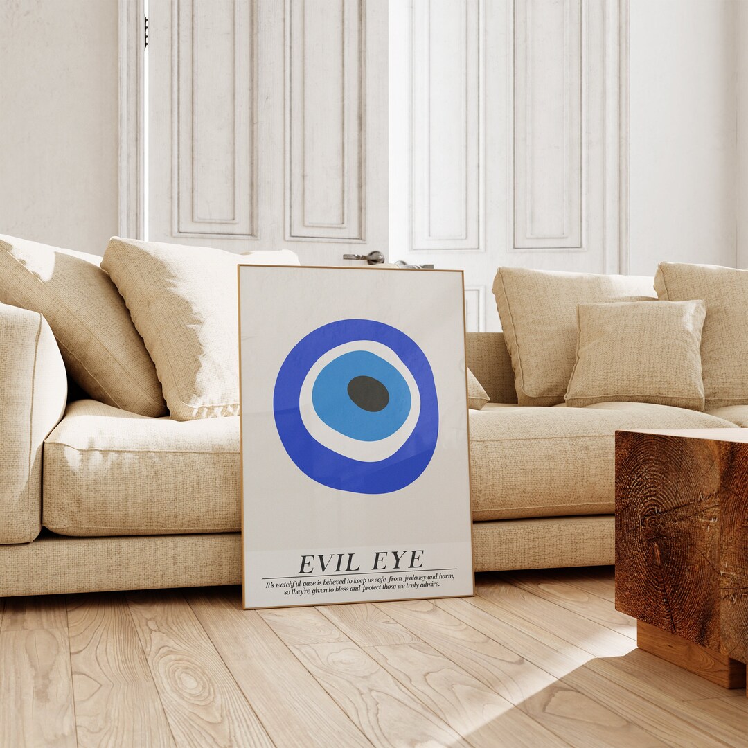 Evil Eye Art Print, Traditional Evil Eye Poster, Blue Evil Eye ...