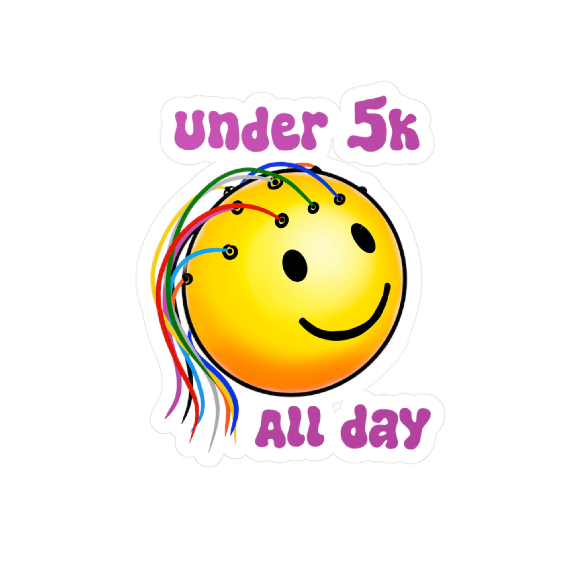 Under 5k All Day Smiley Neuro EEG Tech Face Kiss-cut Vinyl Decals - Etsy