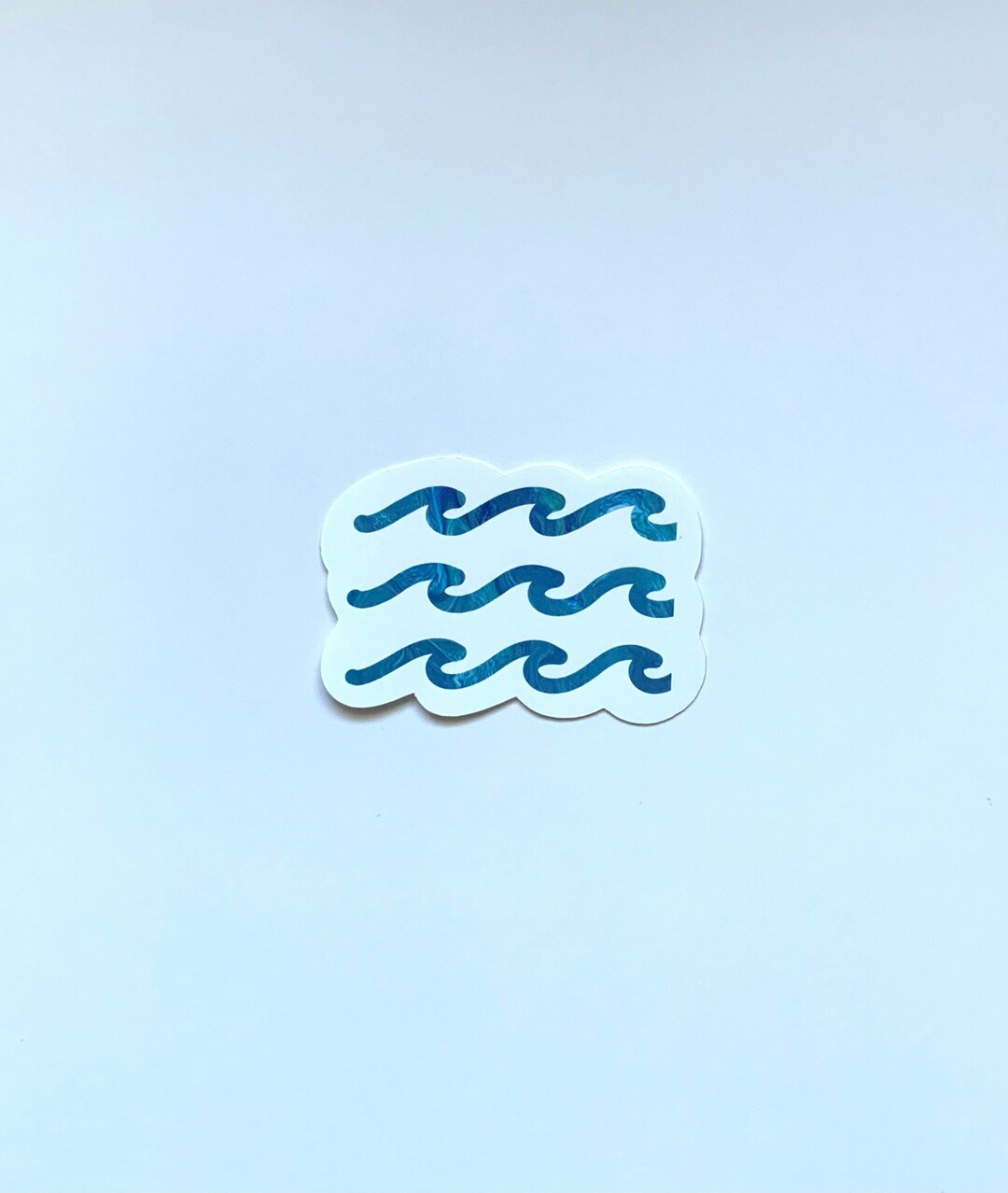 Blue Ocean Waves Die Cut Sticker - Blue Ocean Die Cut Sticker - Beach ...