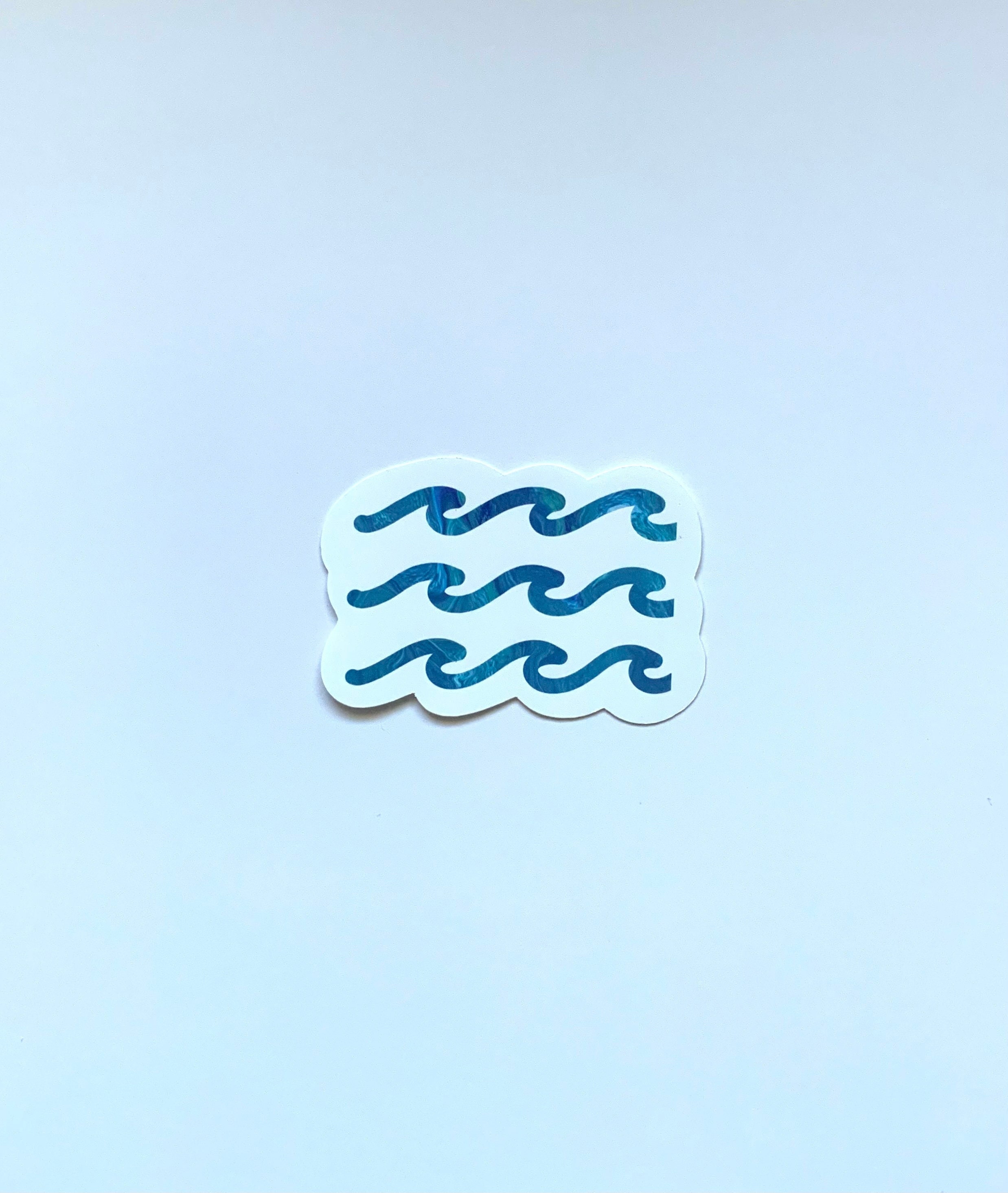 Blue Ocean Waves Die Cut Sticker - Blue Ocean Die Cut Sticker - Beach ...