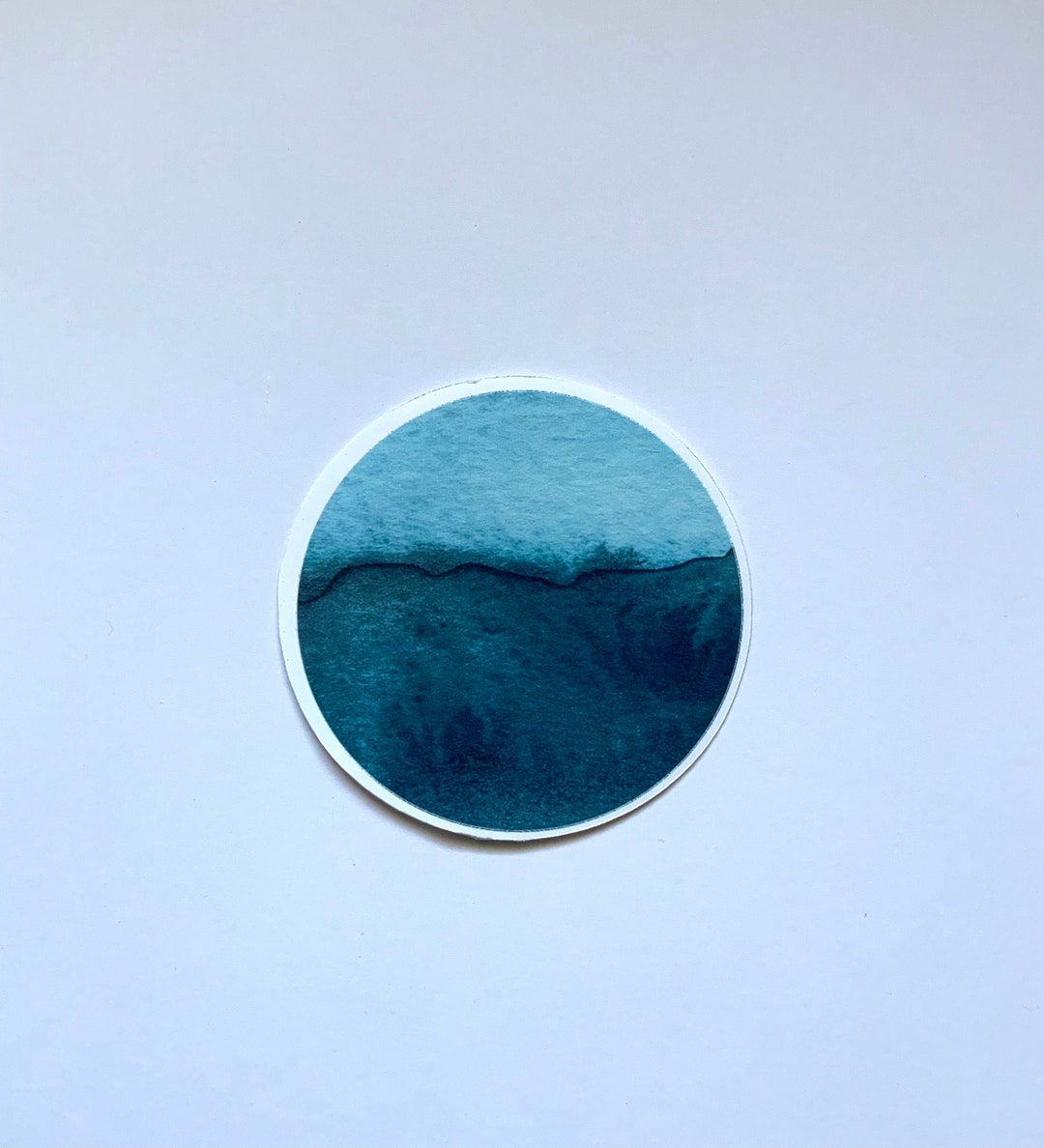 Blue Watercolor Ocean Sticker - Watercolor Blue Ocean Sticker ...