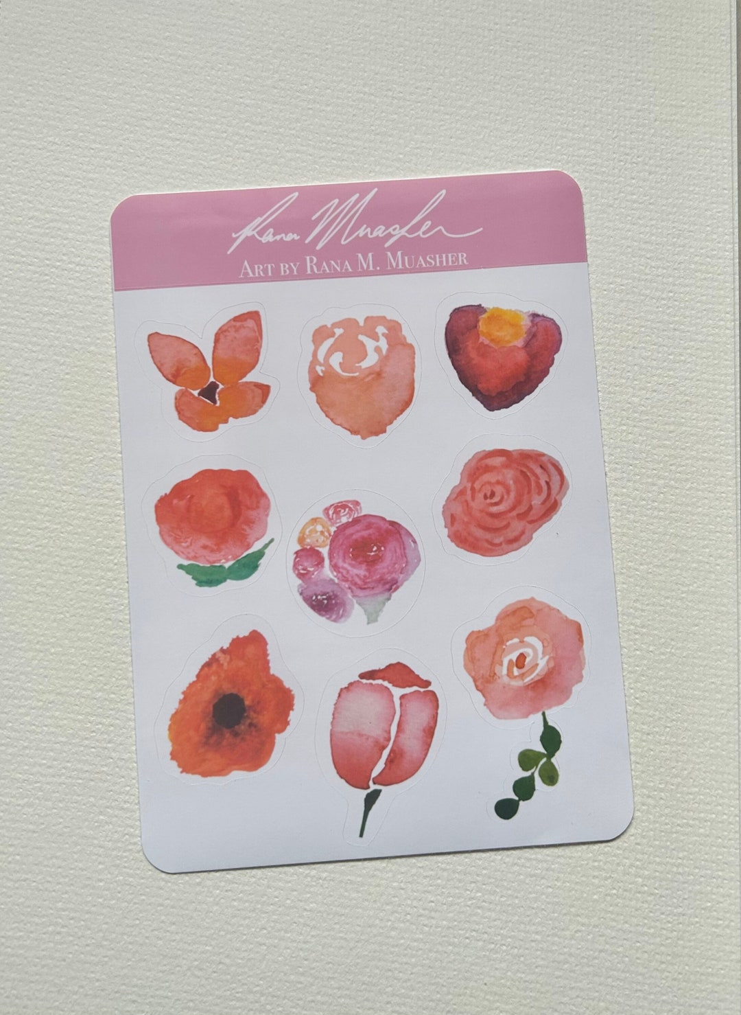 Hand-painted Watercolour Spring Florals Sticker Sheet - Watercolour ...