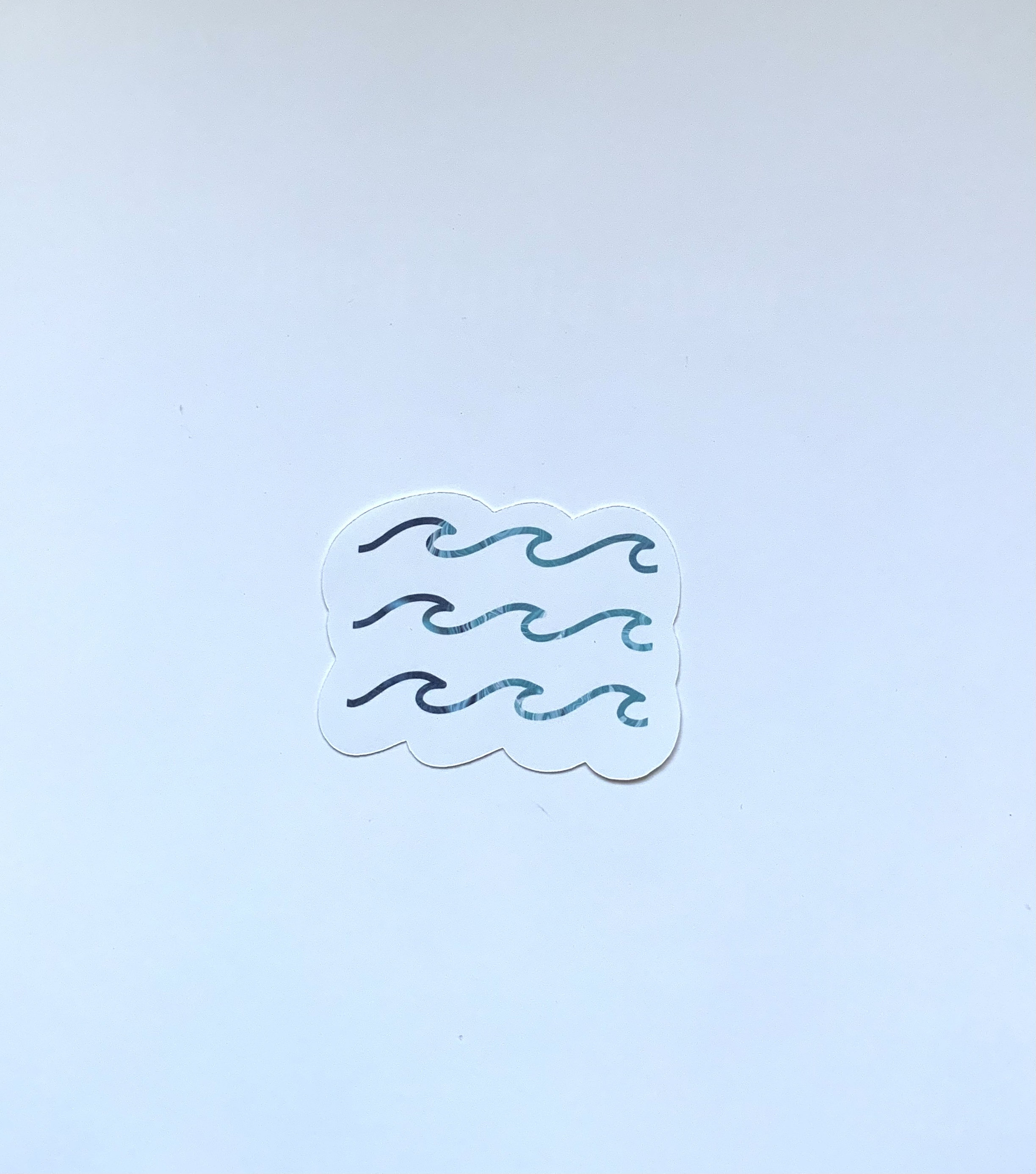 Blue Ocean Waves Die Cut Sticker Ocean Waves Sticker Beach - Etsy