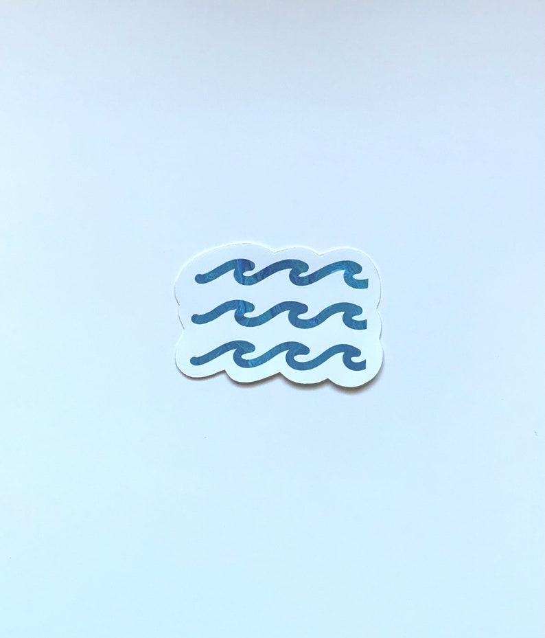 Blue Ocean Waves Die Cut Sticker - Blue Ocean Die Cut Sticker - Beach ...