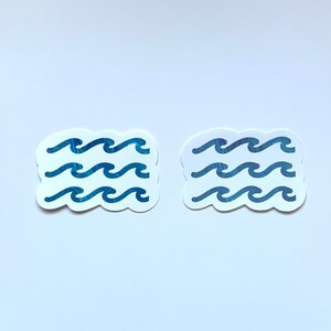 Blue Ocean Waves Die Cut Sticker - Blue Ocean Die Cut Sticker - Beach ...
