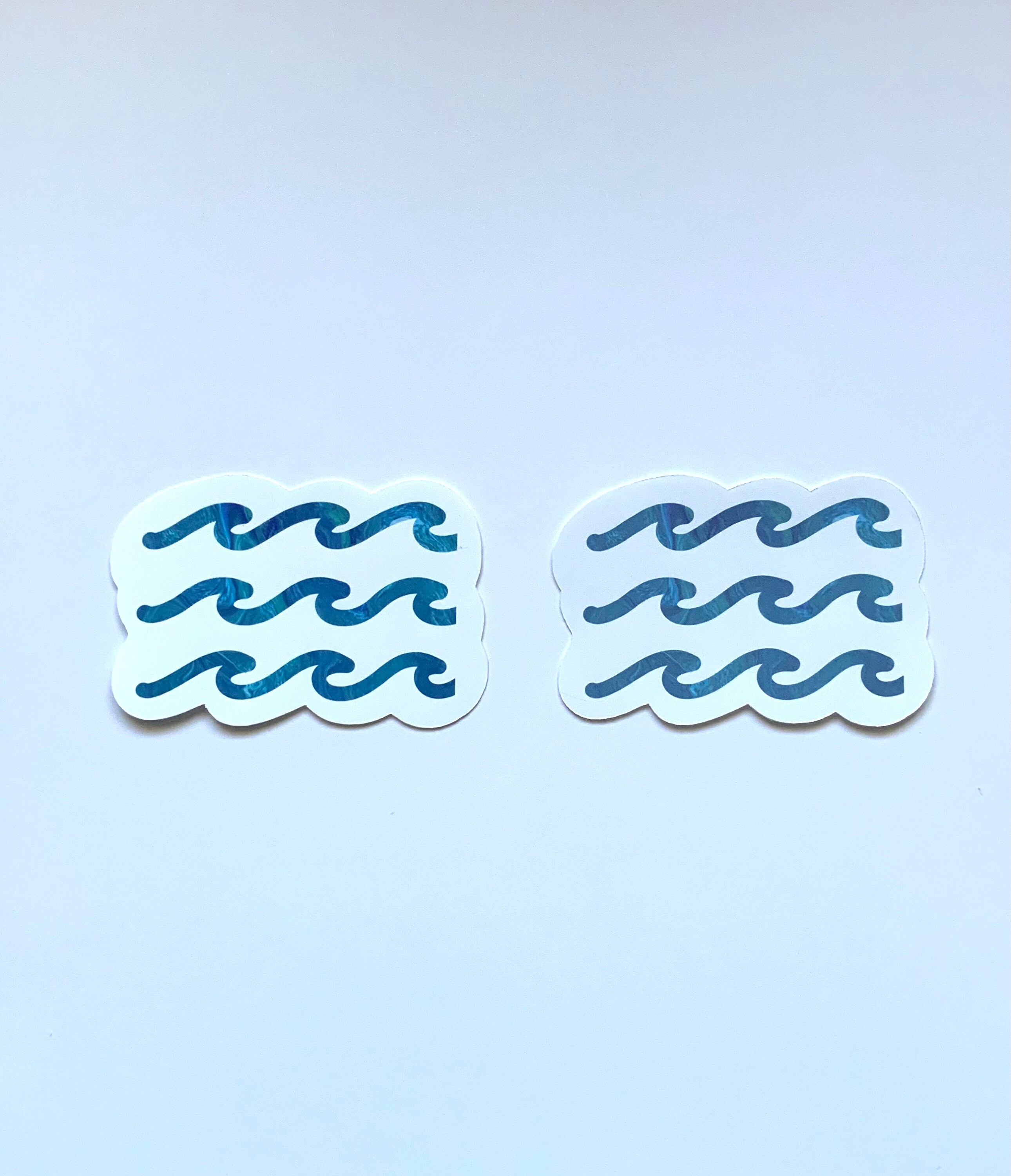Blue Ocean Waves Die Cut Sticker - Blue Ocean Die Cut Sticker - Beach ...