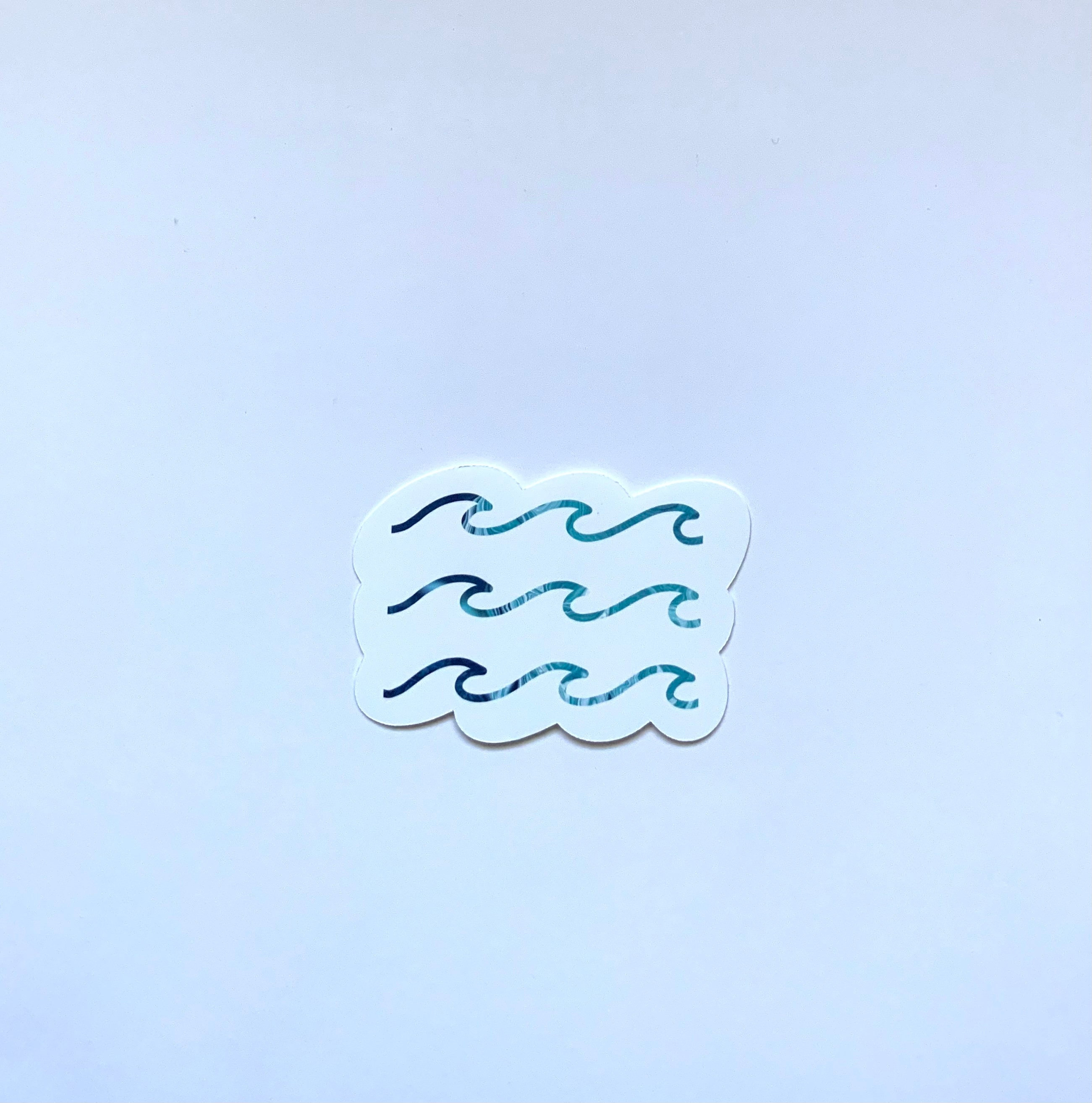 Blue Ocean Waves Die Cut Sticker - Ocean Waves Sticker - Beach Die Cut ...