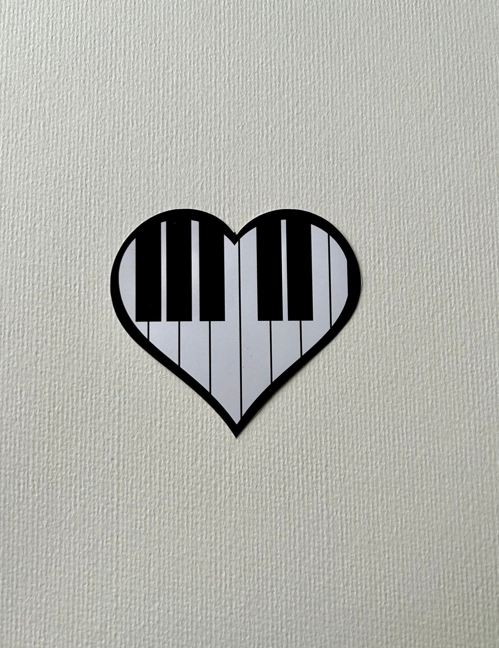 Black and White Piano Keys Heart Die Cut Sticker - Piano Keys Sticker ...