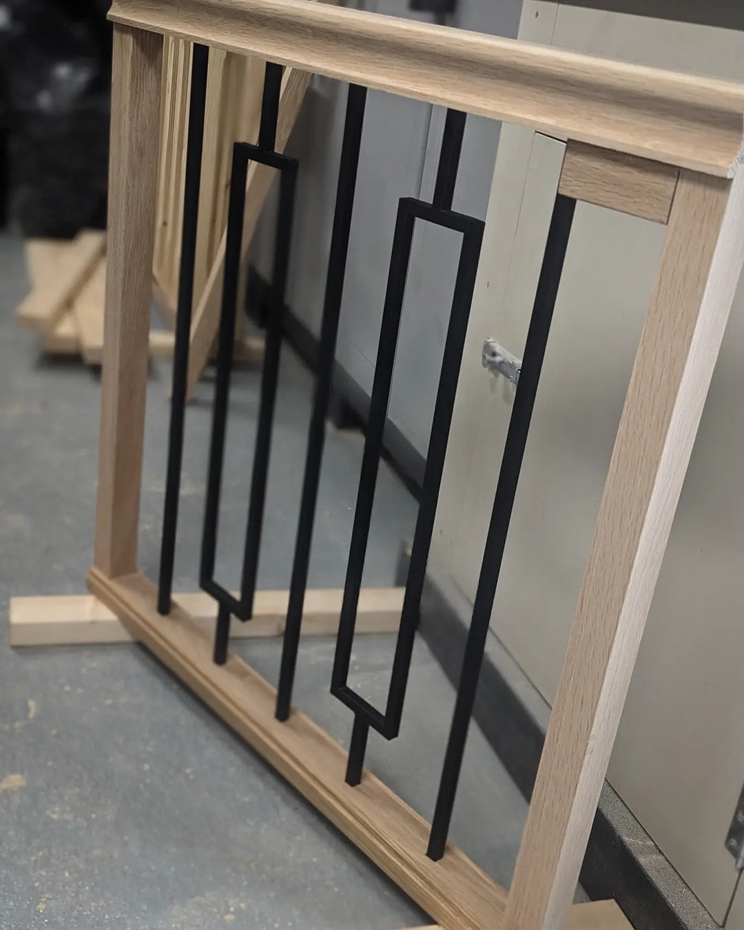 Steel and Oak Stair Gate - Etsy UK