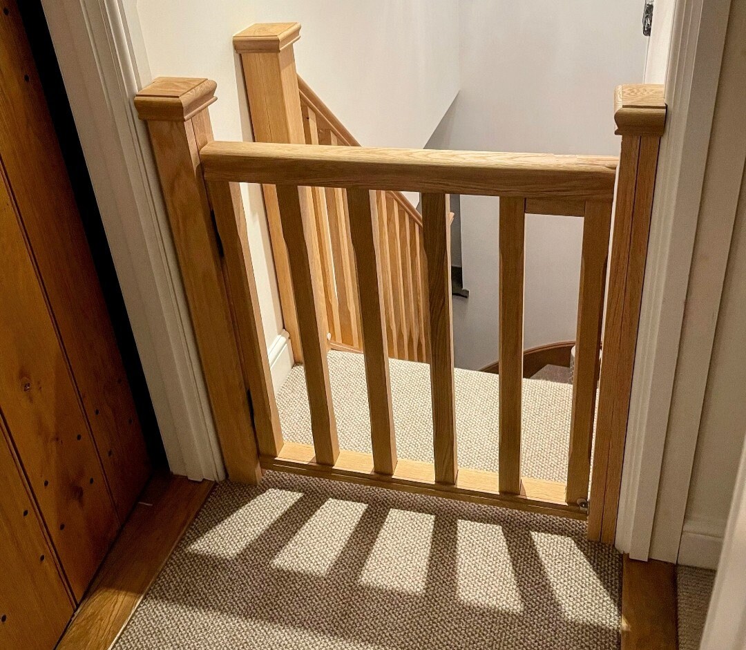 Solid Oak Stair Gate - Etsy UK