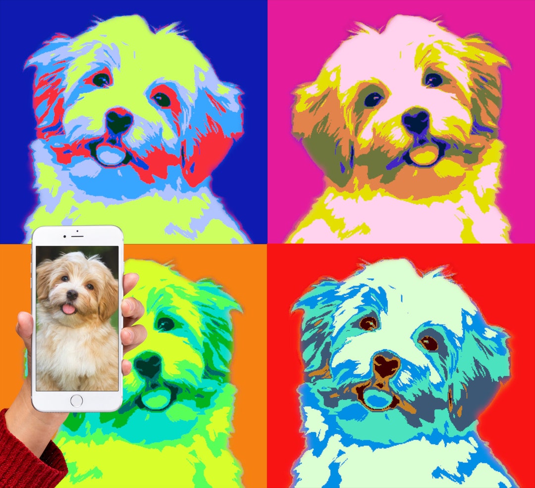 Pop Art Pet Portrait From Your Photo This Andy Warhol Style is Perfect ...