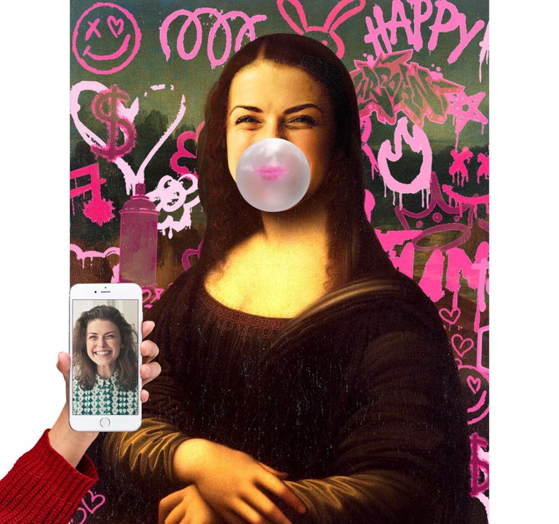 Graffiti Mona Lisa Personalized Portrait: Custom Renaissance Art - Etsy