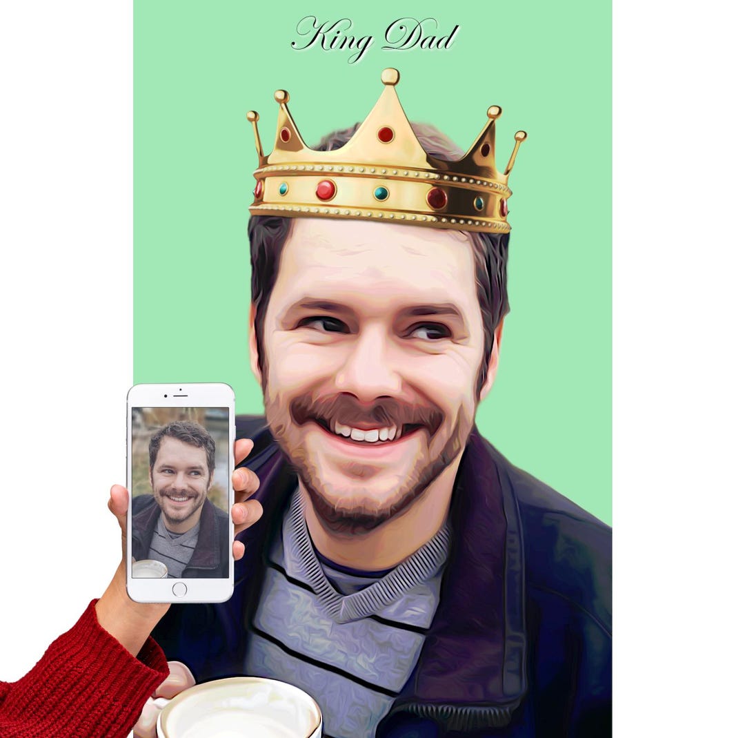 Personalized King Portrait: Custom Hand-painted Style Art - Etsy