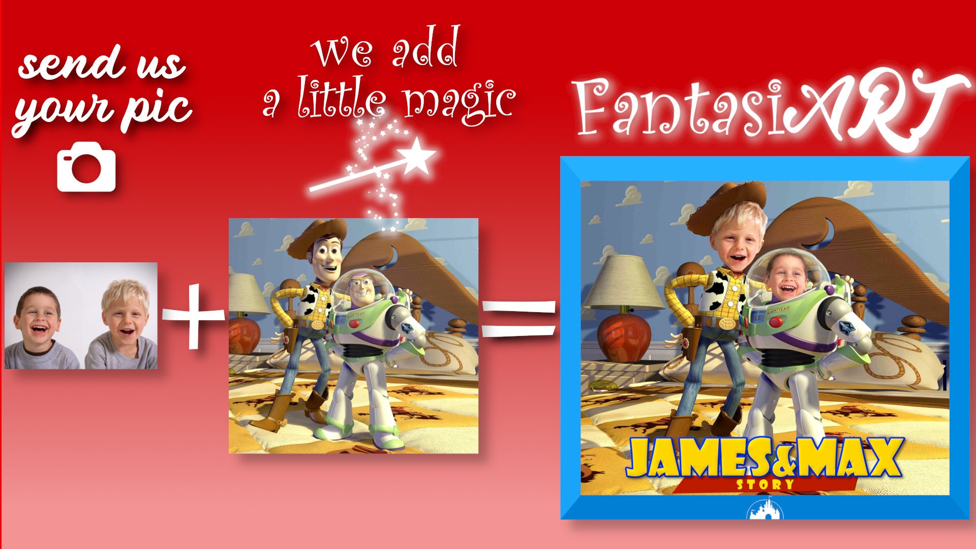 Toy Story Children Portrait From Your Photo Be Your Favorite Disney ...