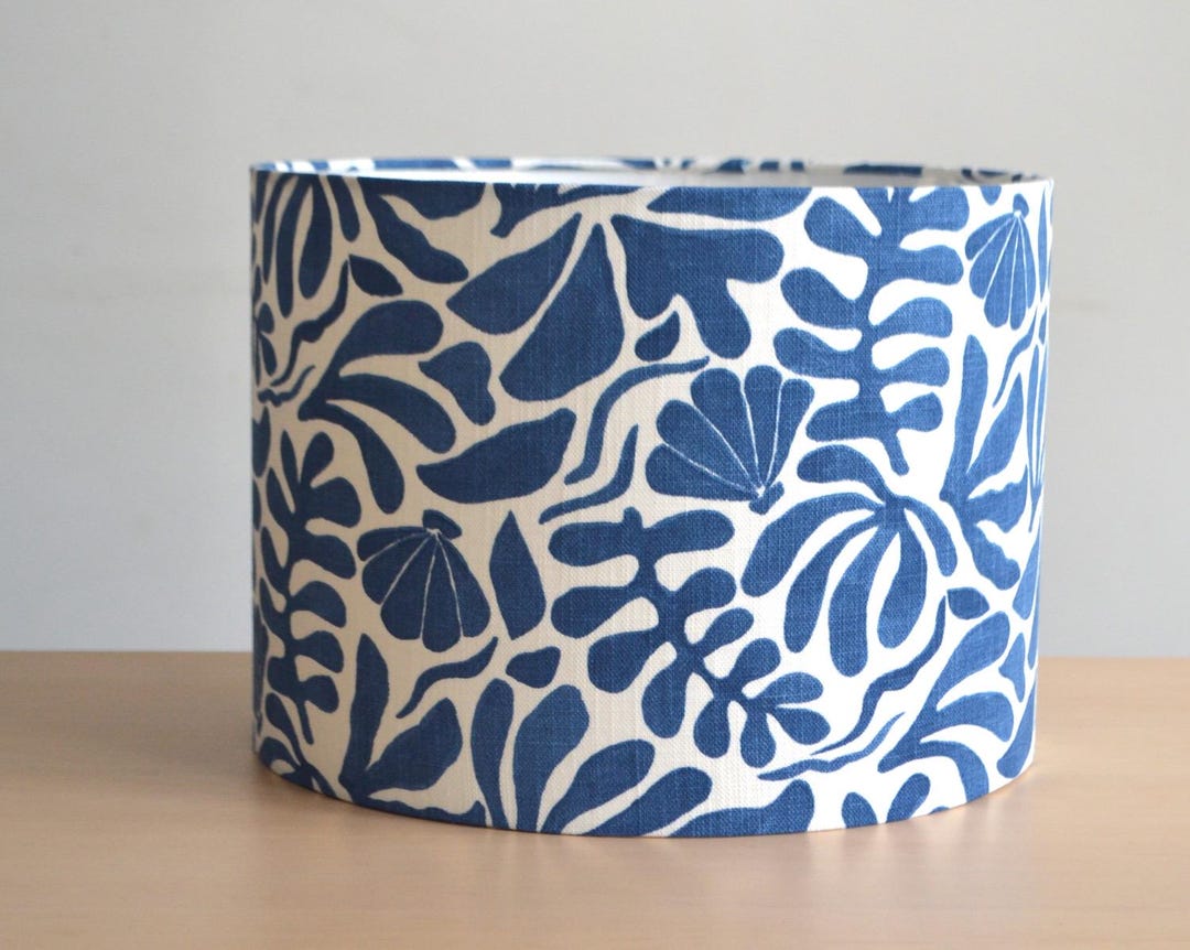 Matisse Blue and White Cotton Fabric Lampshade, Matisse Fabric Print ...
