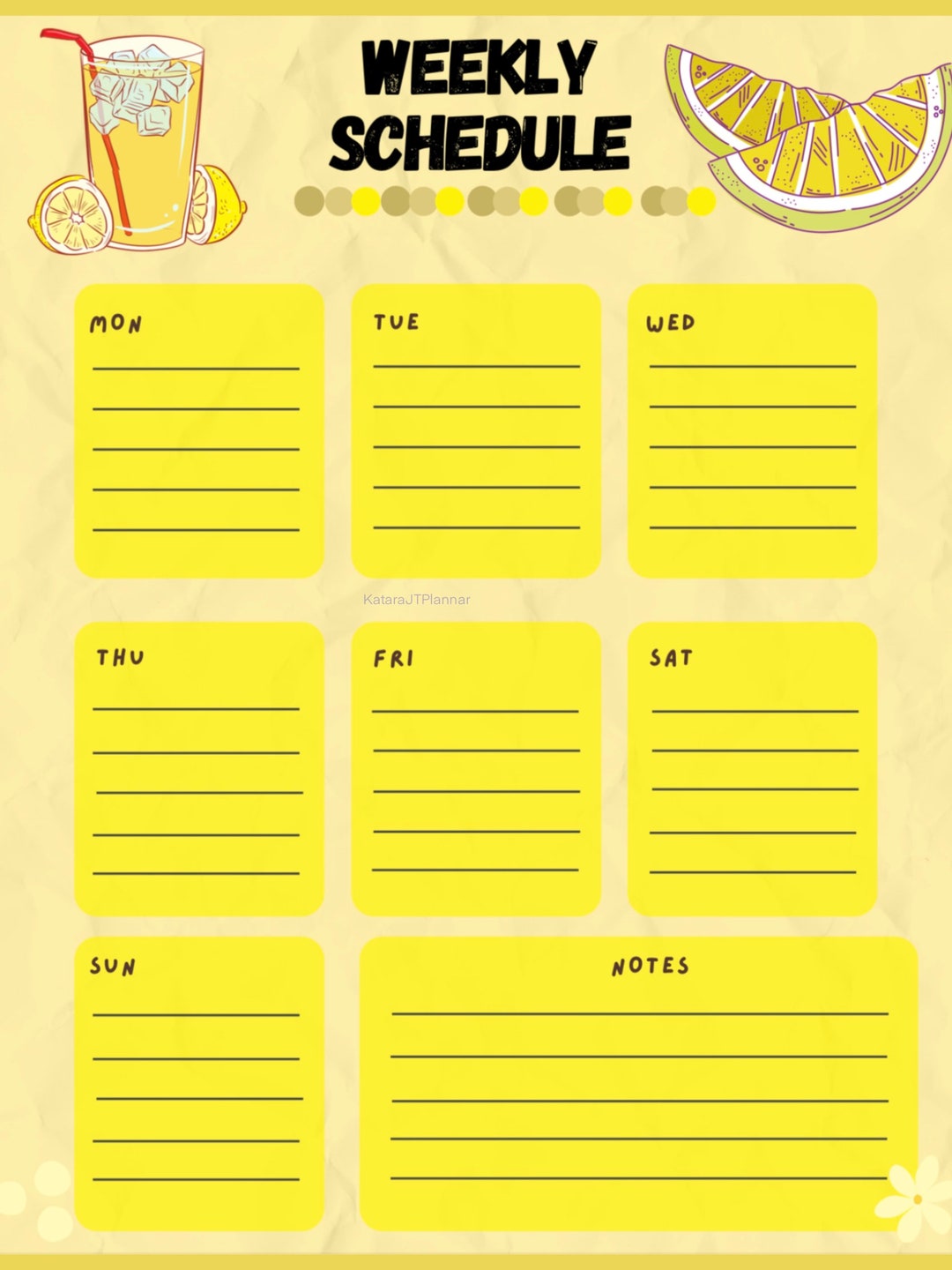 Lemon Weekly Planner - Etsy