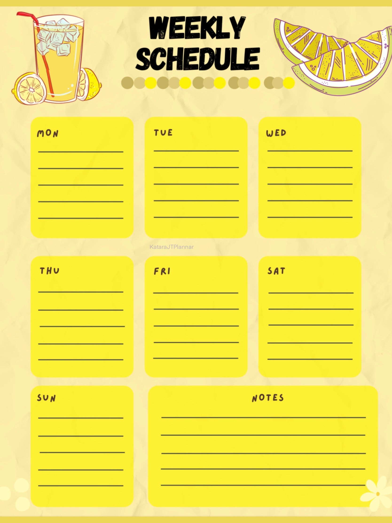 Lemon Weekly Planner - Etsy