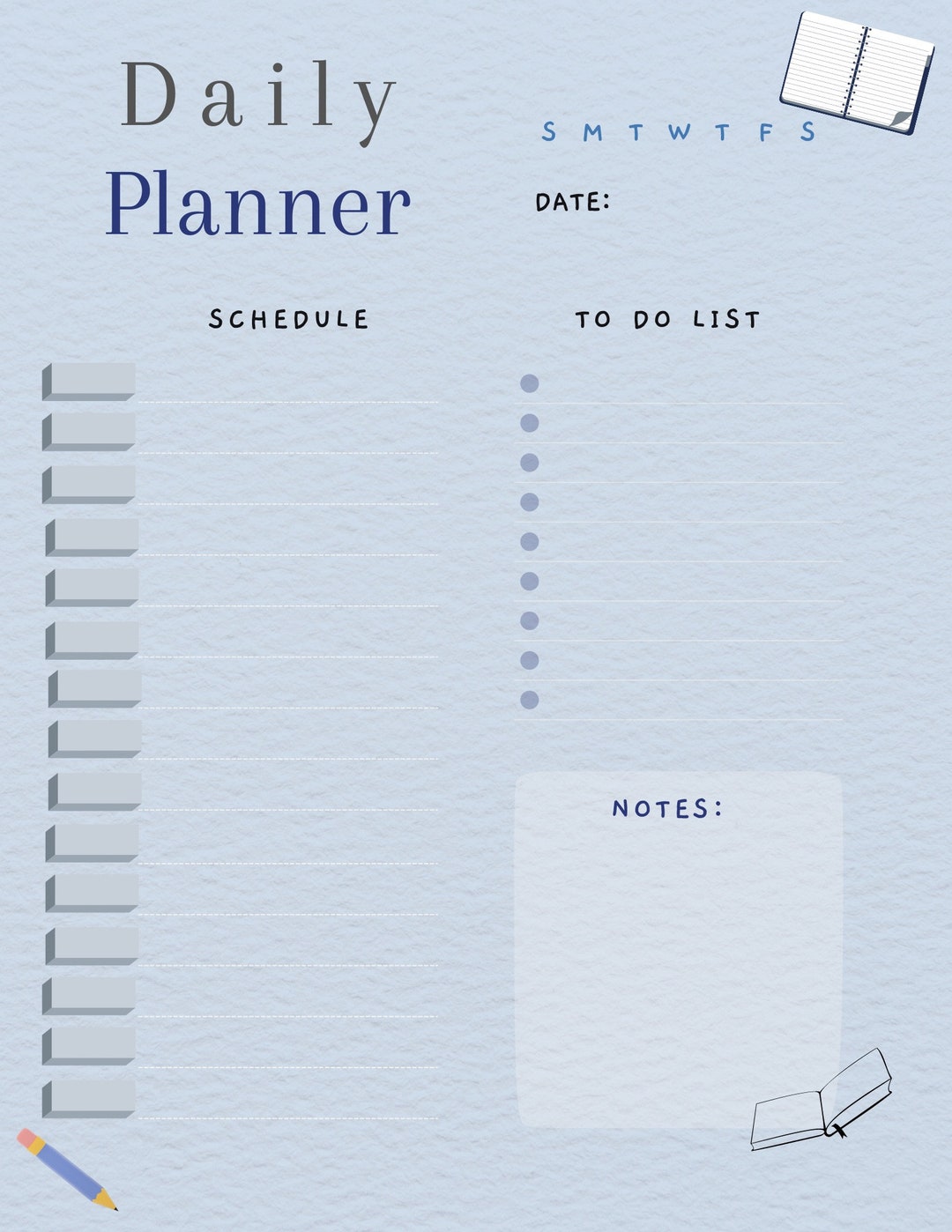 Simple Daily Schedule Planner - Etsy