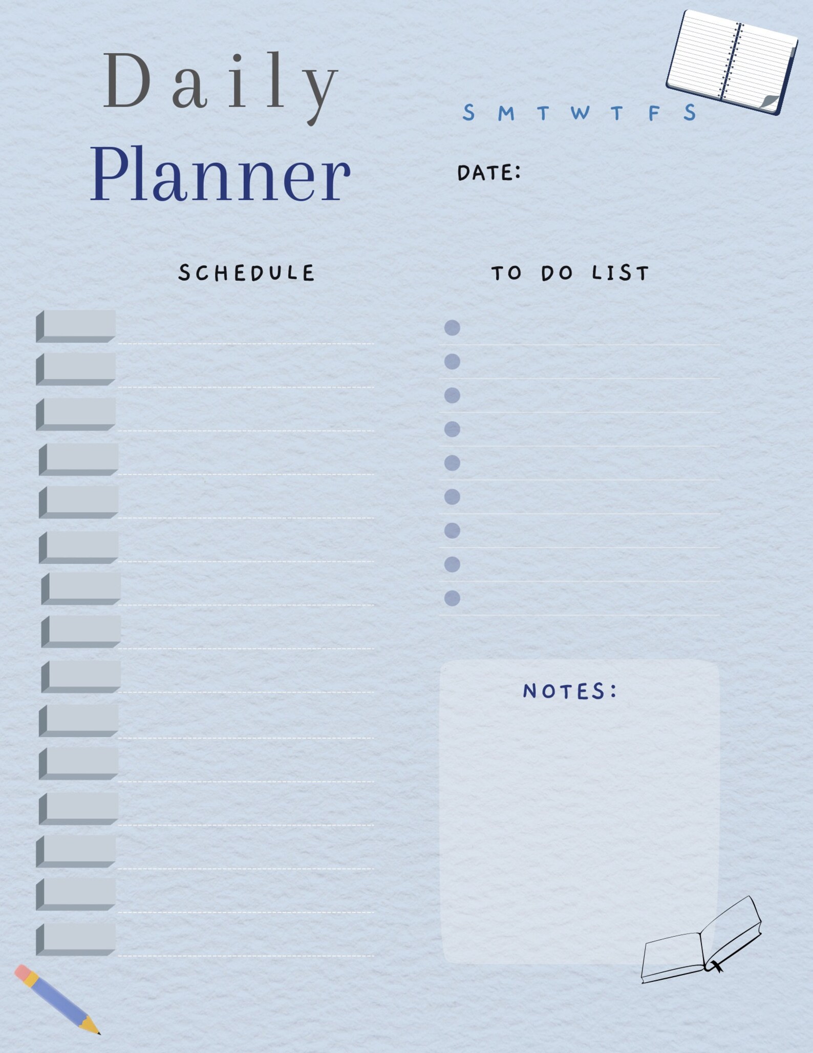 Simple Daily Schedule Planner - Etsy
