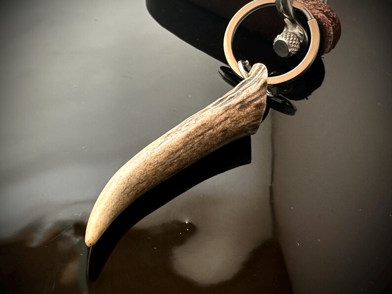 Handmade Antler Key Ring With Leather Holder | Thick Leather | Unique ...