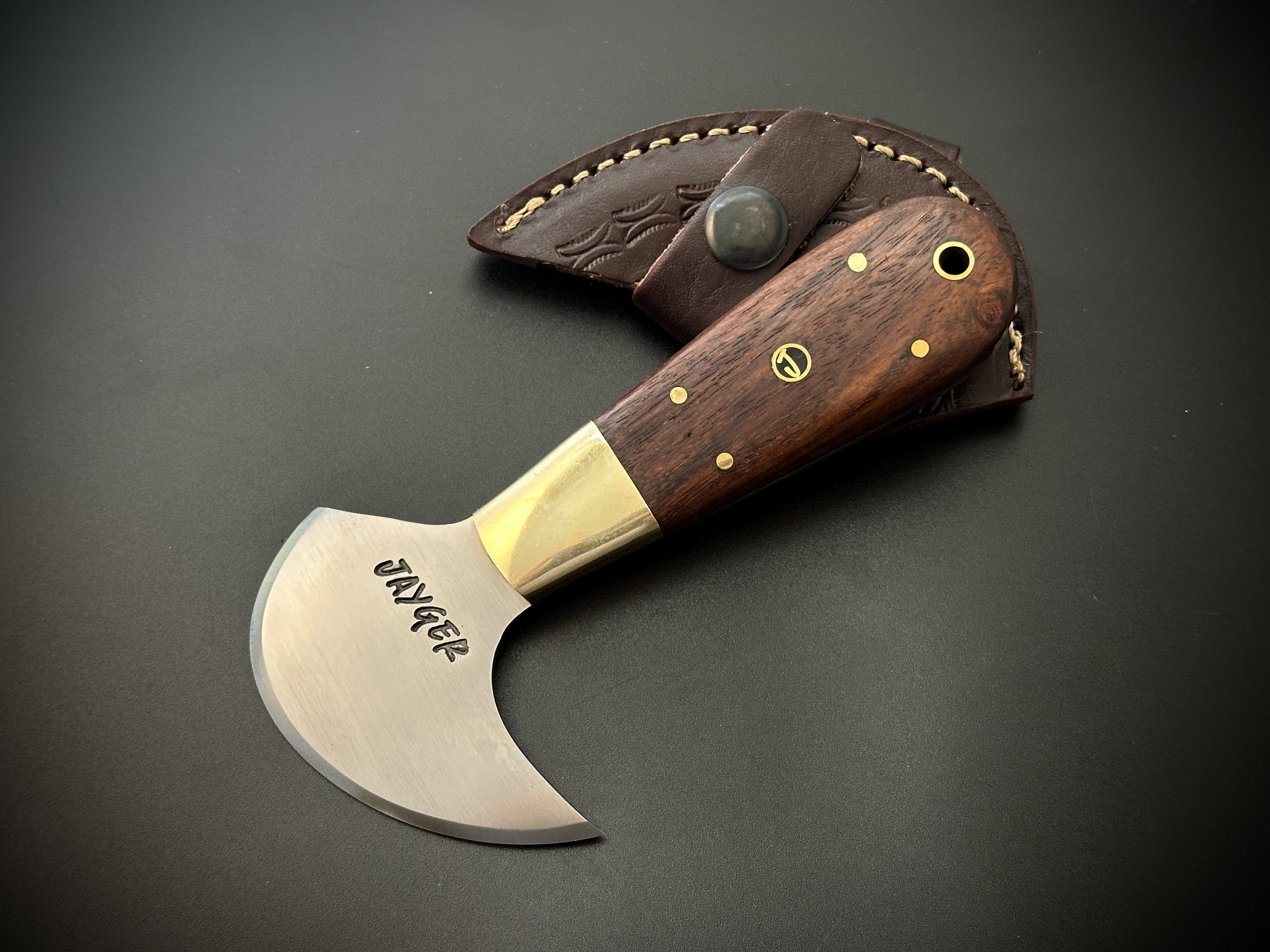 Handmade Carbon Steel Leather Cutter | Skiver | Wood Handle | Round ...